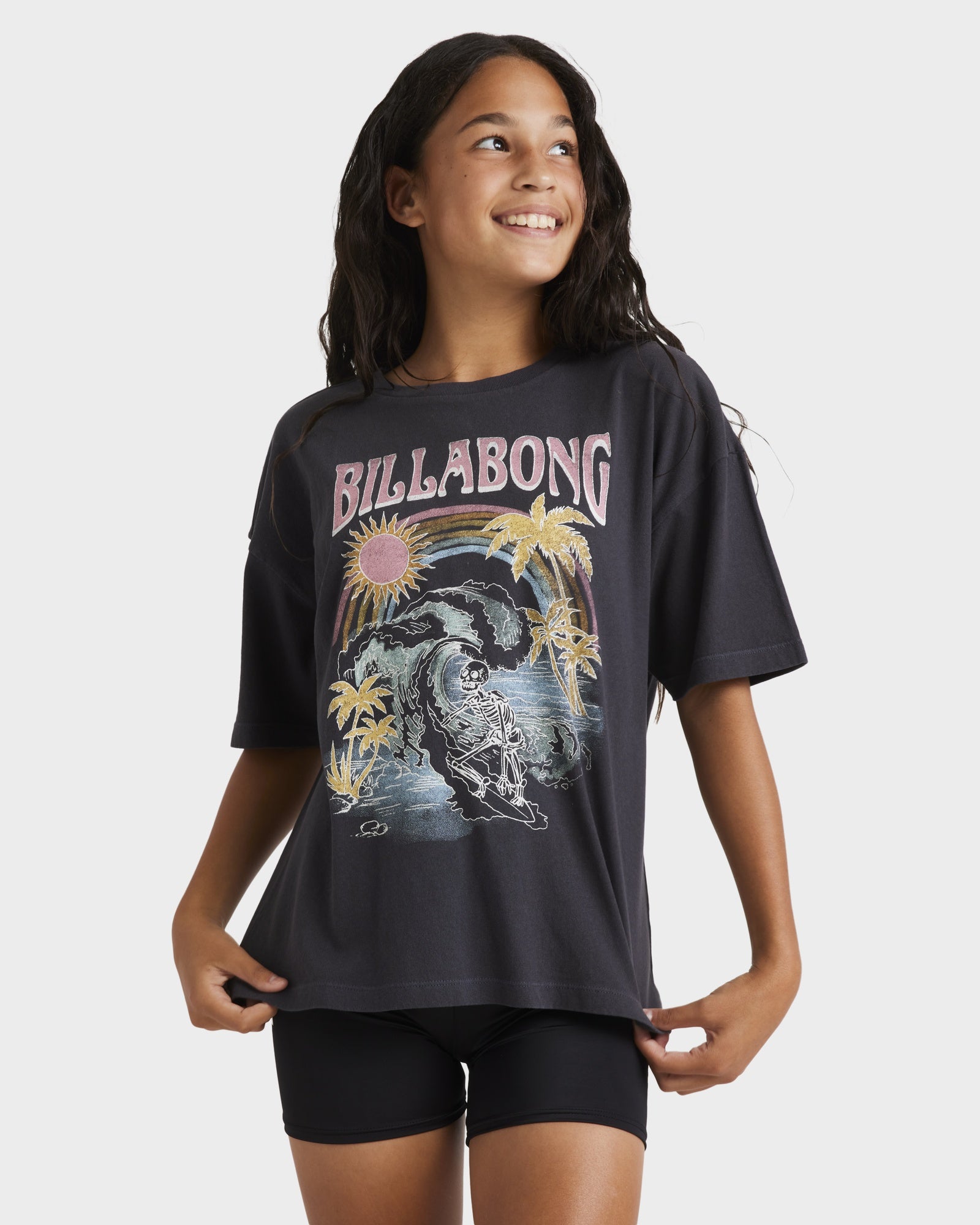 Girls 6-14 Warm Waves T-Shirt - OFF BLACK | Billabong AU