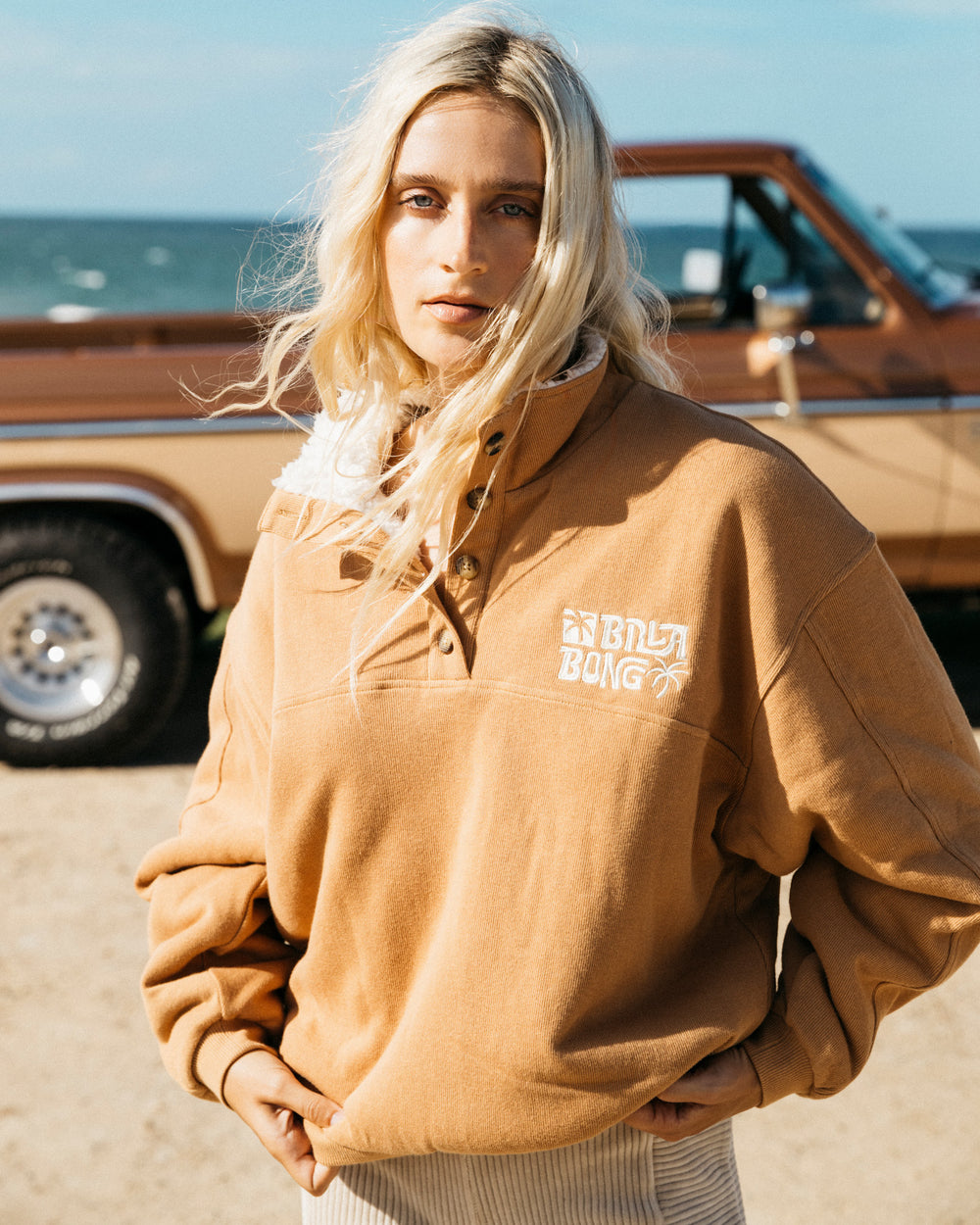 Womens Twisties Button Up Jumper – Billabong AU