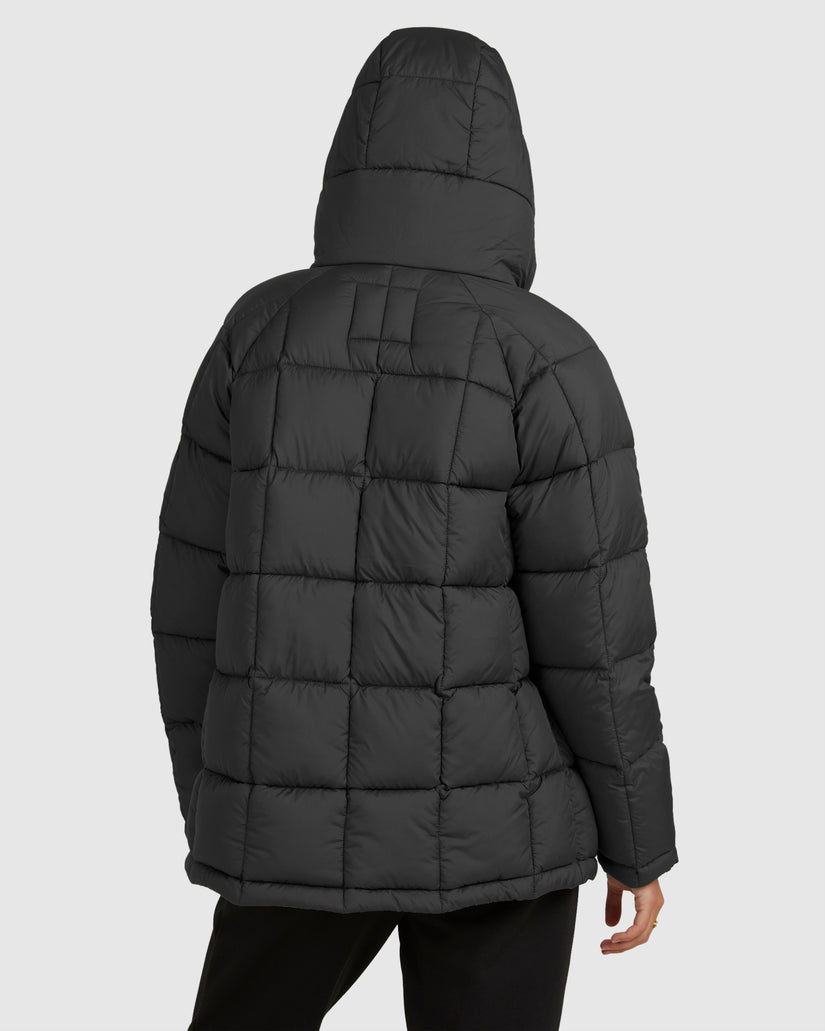 Womens Venture On Puff Zip-Up Hooded Jacket - BLACK | Billabong AU