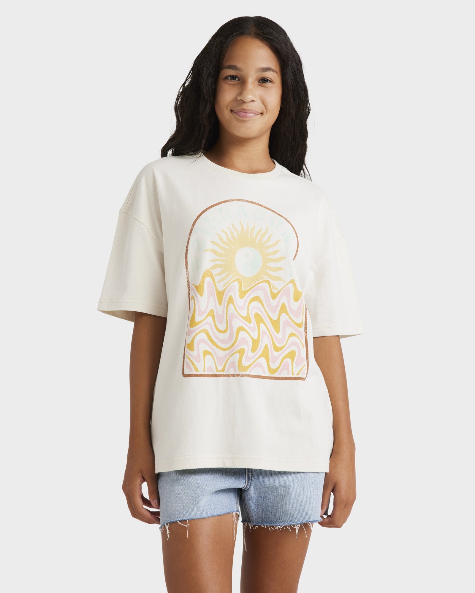 Girls 6-14 Groovy Nature T-Shirt - SALT CRYSTAL | Billabong AU