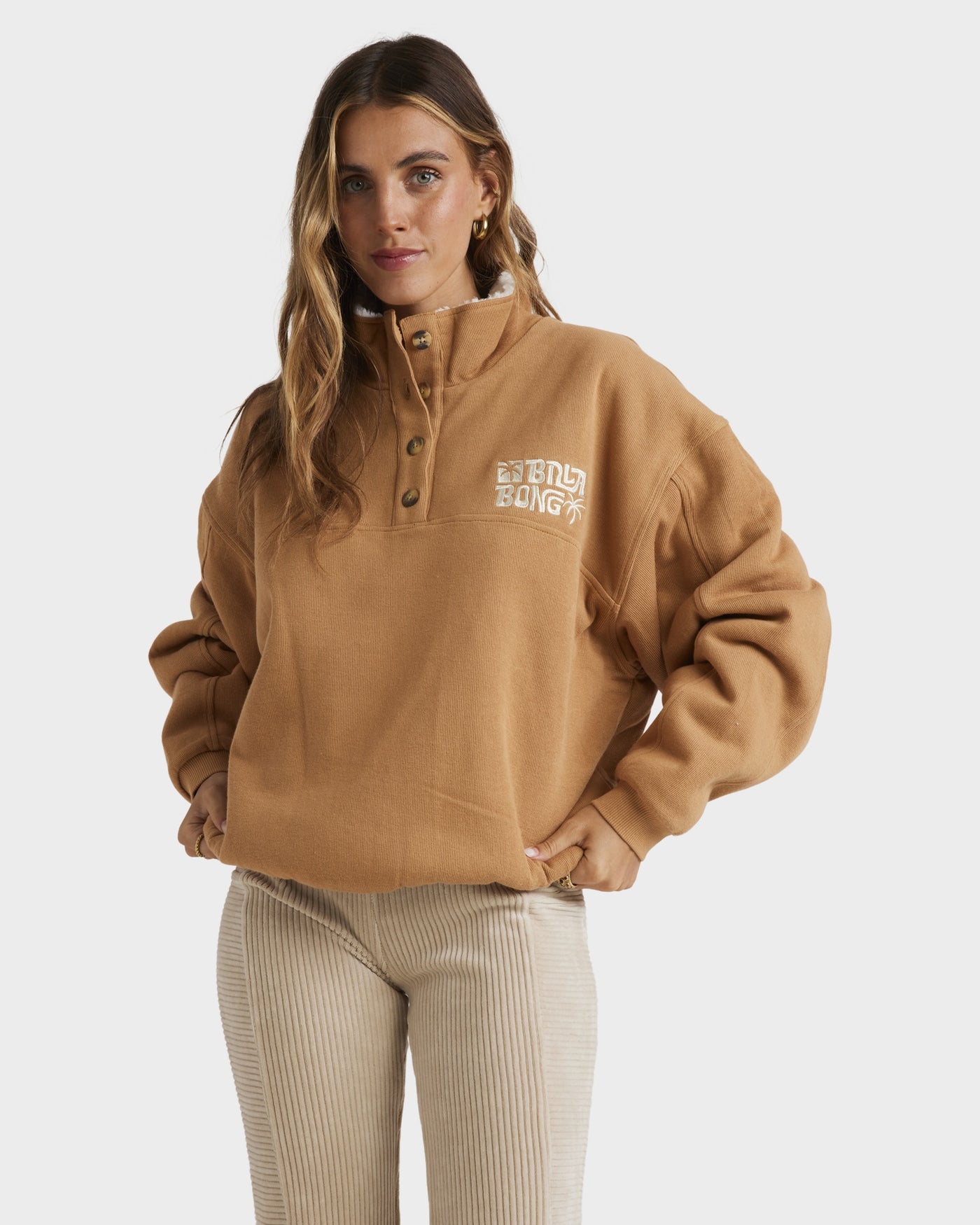 Womens Twisties Button Up Jumper – Billabong AU