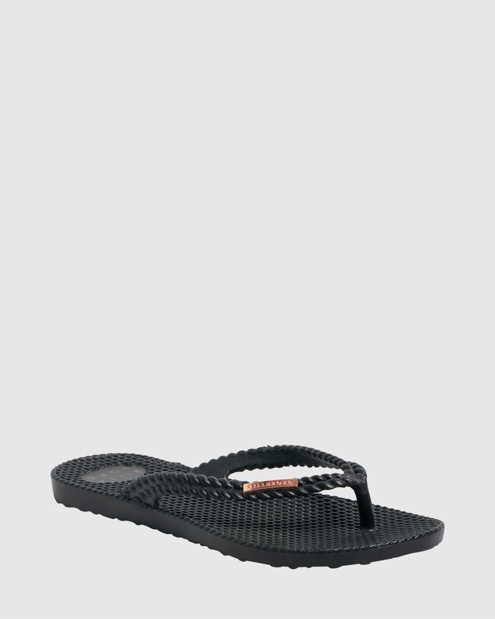 Womens Kick Back Solid Thongs – Black/rose – Billabong AU