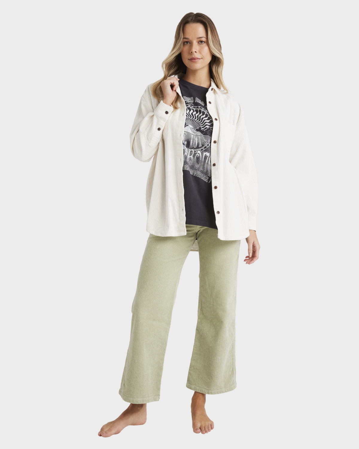 Womens So Stoked Long Sleeve Shirt – Salt Crystal – Billabong AU