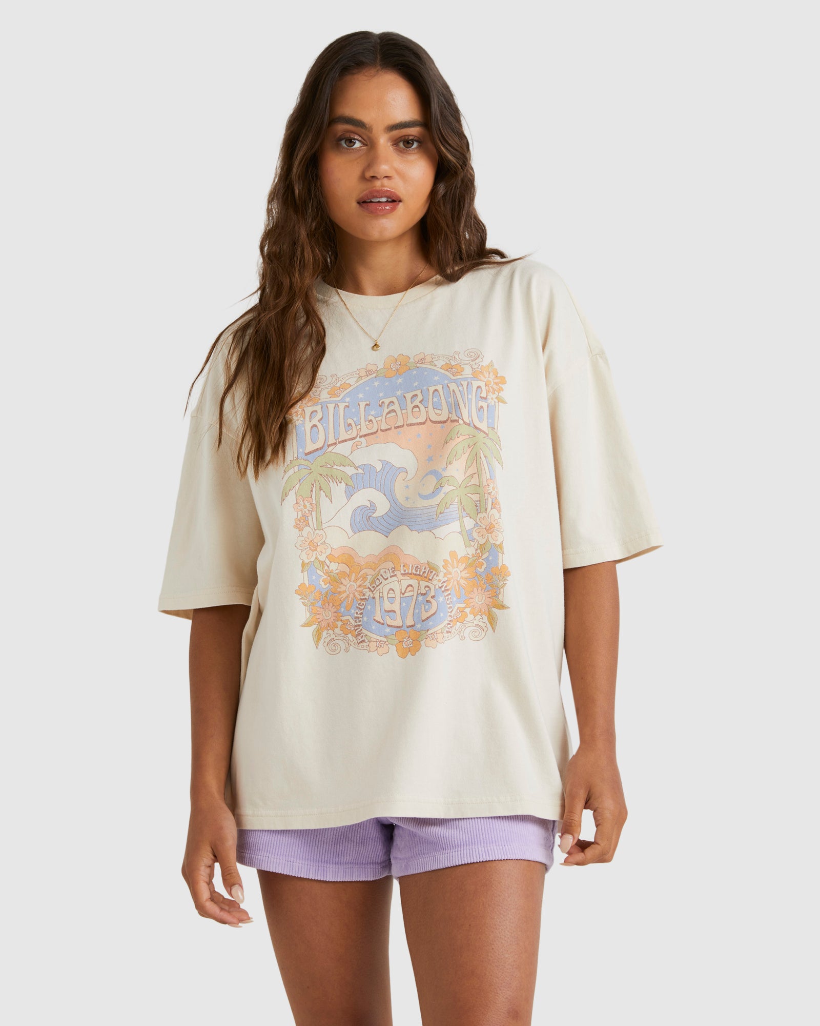 Womens Hello Heat Wave T-Shirt - WHITE SAND | Billabong AU