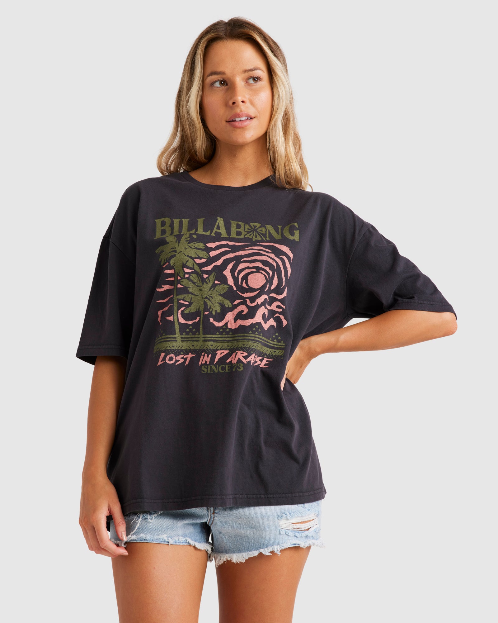 Womens Spiral Sun T-Shirt - OFF BLACK | Billabong AU