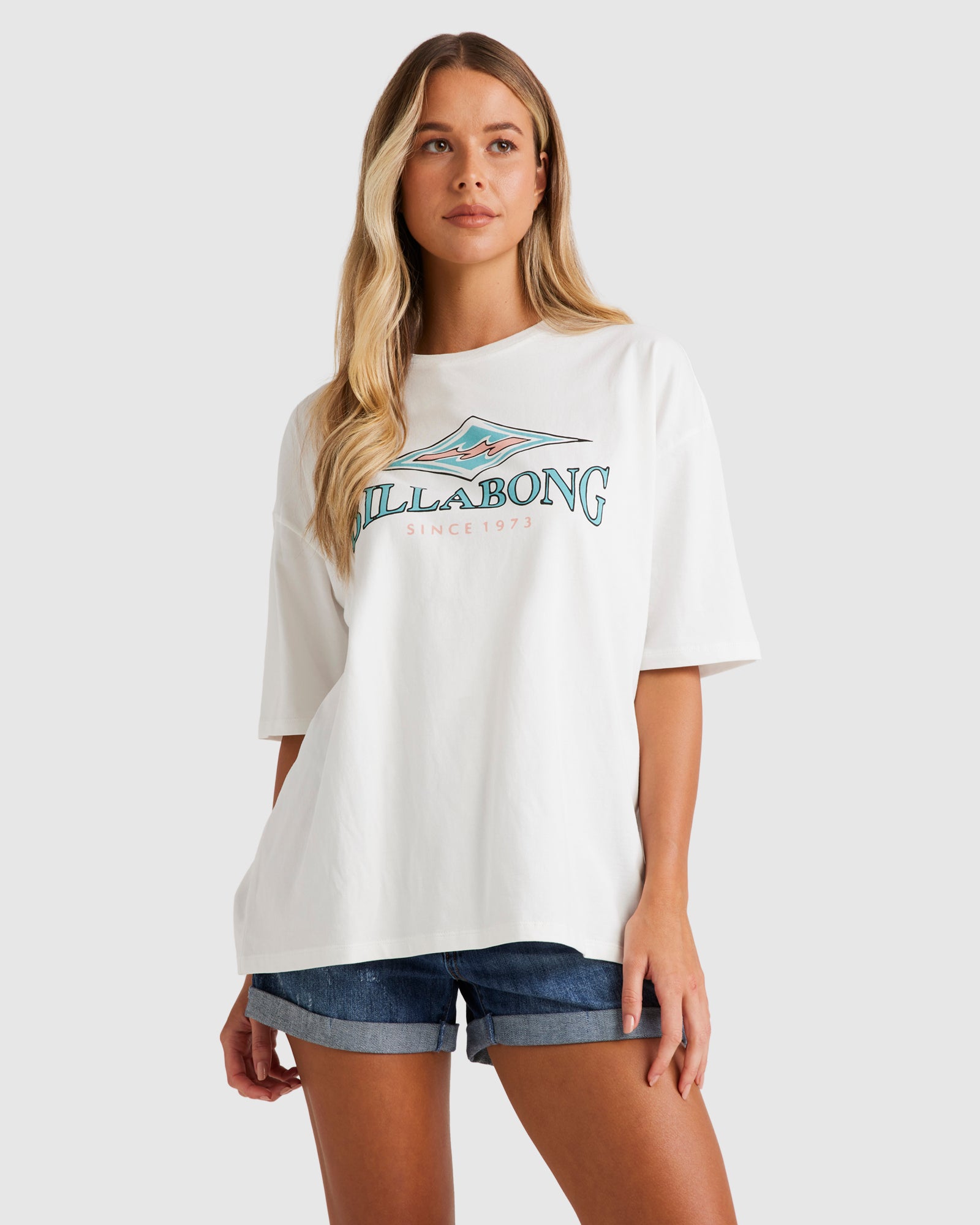 Womens Heritage Diamond T-Shirt - SALT CRYSTAL | Billabong AU